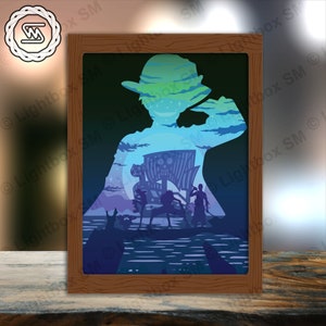 One Piece Light Box Template: 3D Papercut Shadow Box SVG (digital ...