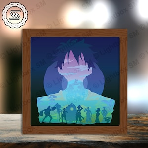 One Piece 8 - Paper Cut Light Box Template Files, Shadow Box, 3D ...