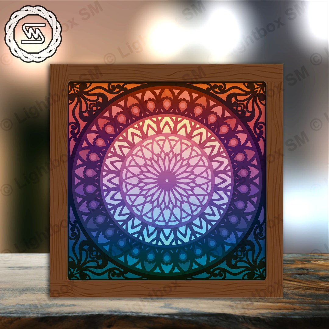 Mandala - Paper Cut Light Box Template Files, Shadow Box, 3D Papercut ...