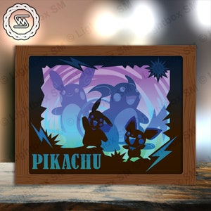 Pokemon 7 Paper Cut Light Box Template Files, Shadow Box, 3D Papercut ...