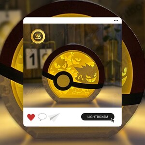 Pokeball Lightbox: 3D Papercut Shadow Box SVG File (digital Download ...