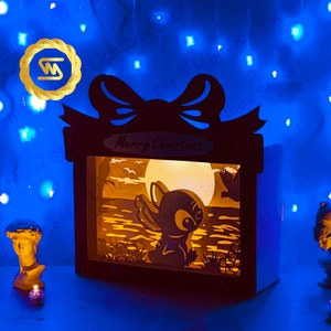 Stitch Christmas Gift Box 1 - Paper Cut Light Box Template Files ...