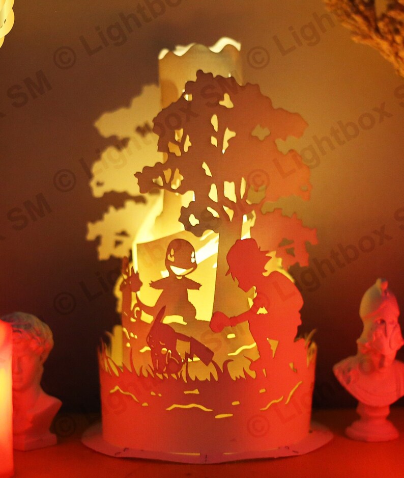 Paper Lanterns Pokemon 1 Paper Cut Lamp Merry Christmas - Etsy