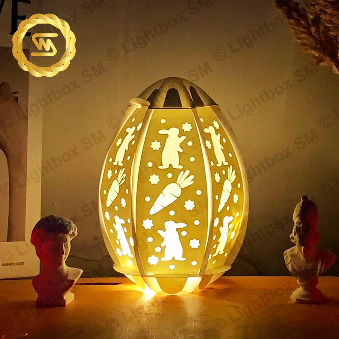 3D Egg Lamp Ver 9 - Paper Cut Lamp Easter - Paper Cutting Template ...