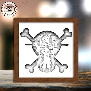 One Piece 4 - Paper Cut Light Box Template Files, Shadow Box, 3D ...