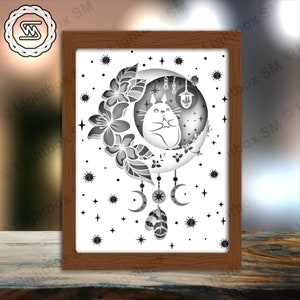 Totoro Dreamcatcher Paper Cut Light Box Template Files, 3D Papercut ...