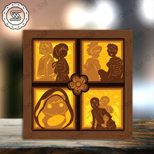 Anime - Paper Cut Light Box Template Files, Shadow Box, 3D Papercut ...