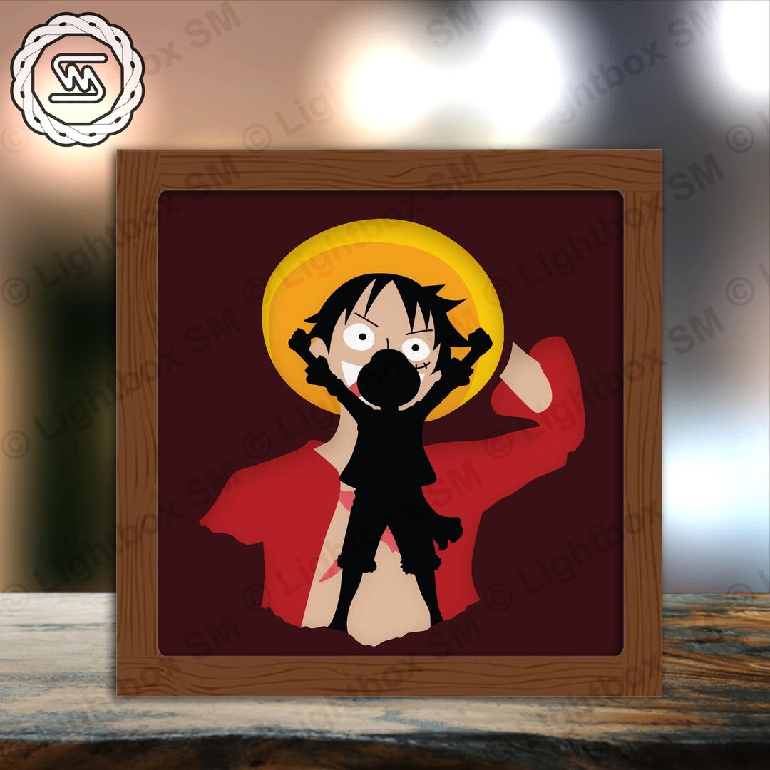 One Piece Light Box Template: 3D Papercut Shadow Box SVG (digital ...