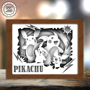 Pokemon 7 Paper Cut Light Box Template Files, Shadow Box, 3D Papercut ...