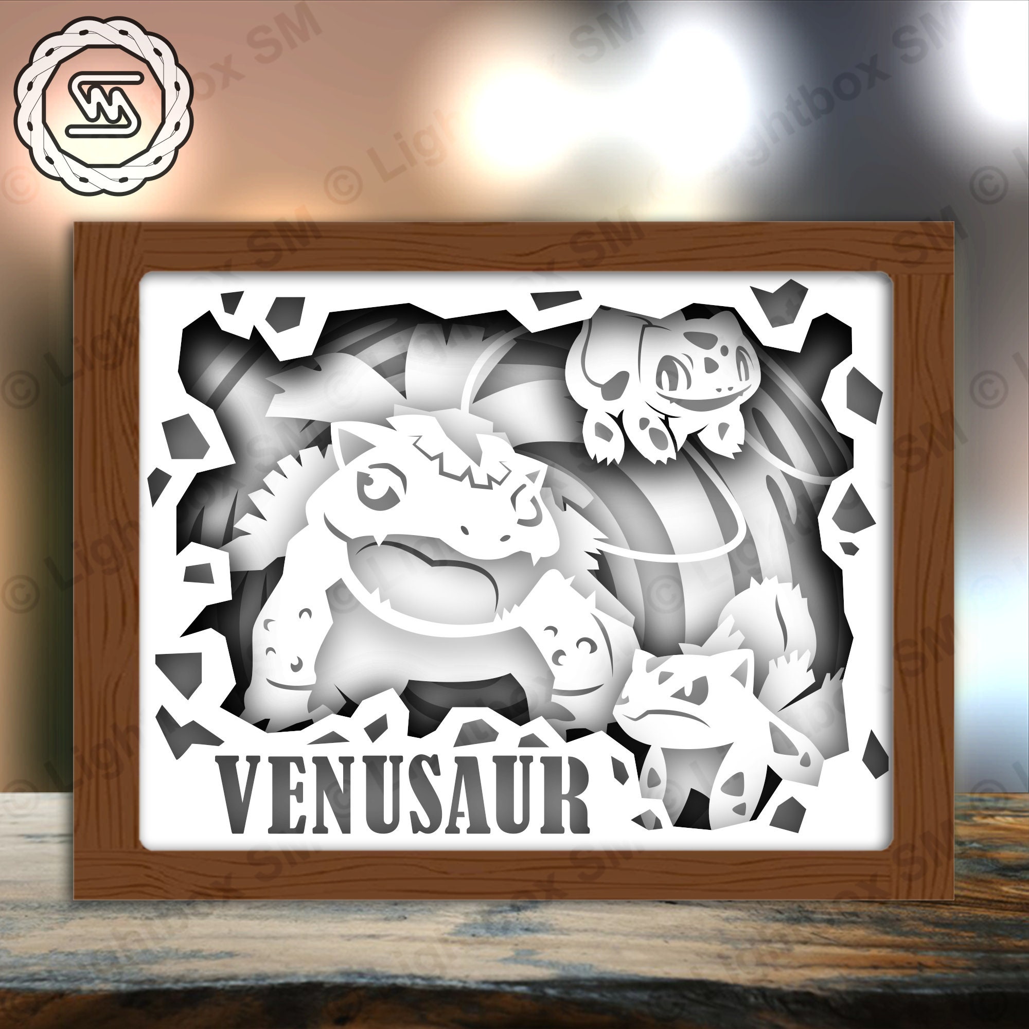 Pokemon 9 - Paper Cut Light Box Template Files, Shadow Box, 3D Papercut ...