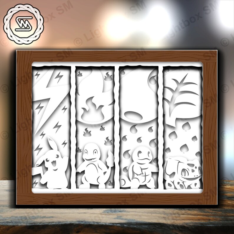 Pokemon 37 - Paper Cut Light Box Template Files, Shadow Box, 3D ...