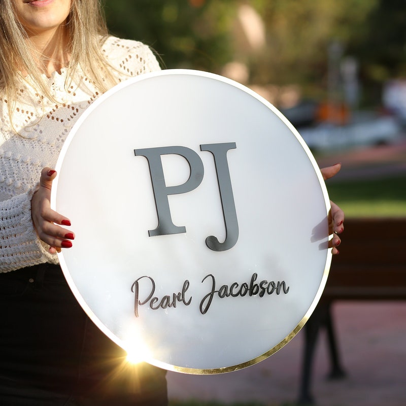 Backlit Acrylic Circle Sign - Etsy