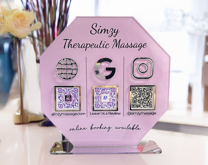 Instagram Facebook Zelle Venmo Cashapp QR Code Sign, Custom Business ...