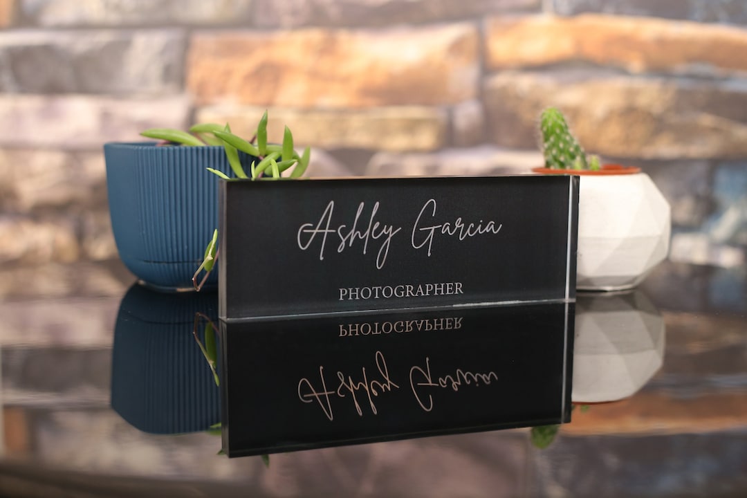 Personalized Acrylic Name Plate | CUSTOM Print on Clear Acrylic Block ...