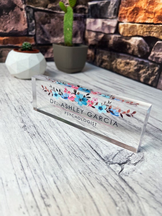 Personalized Acrylic Desk Name Plate CUSTOM Print on Clear - Etsy Singapore