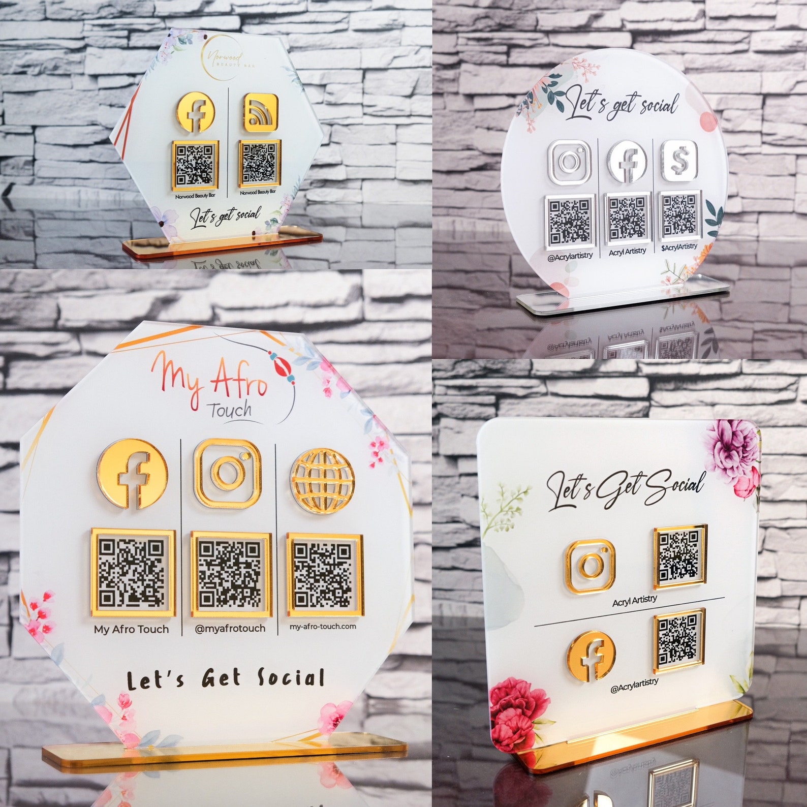 Multi QR Code Business Social Media Sign Payment Sign - Etsy