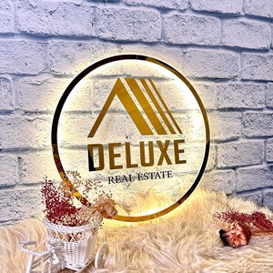 Light up 3D Round Business Logo Sign | Backlit Sign | Custom Acrylic ...