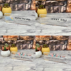 Personalized Acrylic Name Plate | CUSTOM Print on Clear Acrylic Block ...