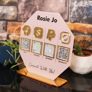 Multi QR Code Business Social Media Sign | Payment Sign | Instagram ...