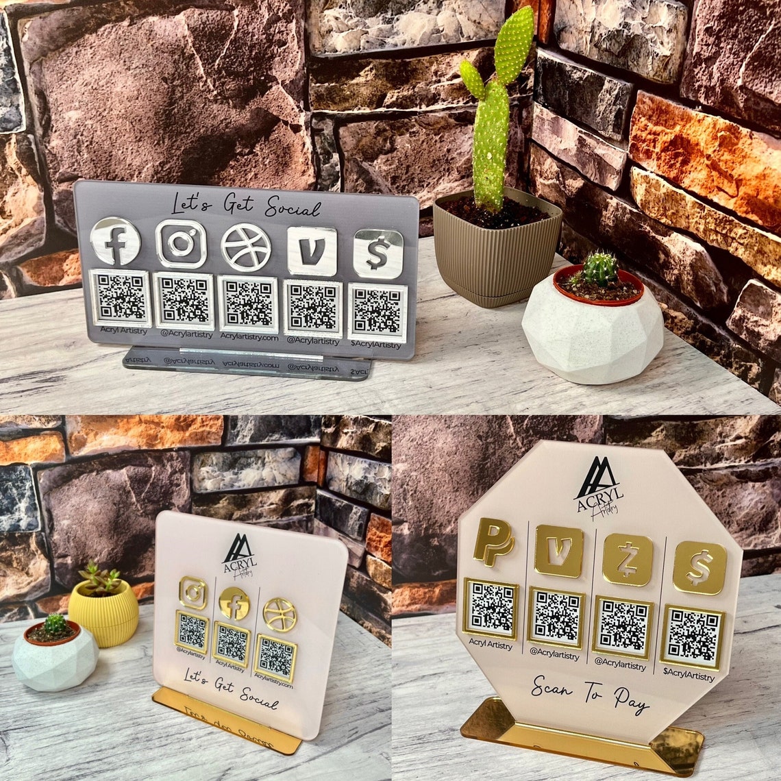 Multi QR Code Business Social Media Sign Payment Sign - Etsy