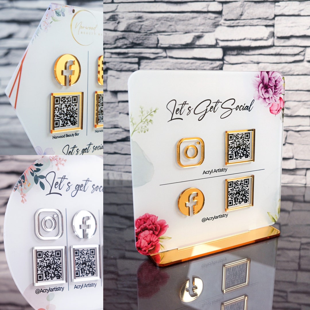 Multi QR Code Business Social Media Sign Payment Sign Instagram ...