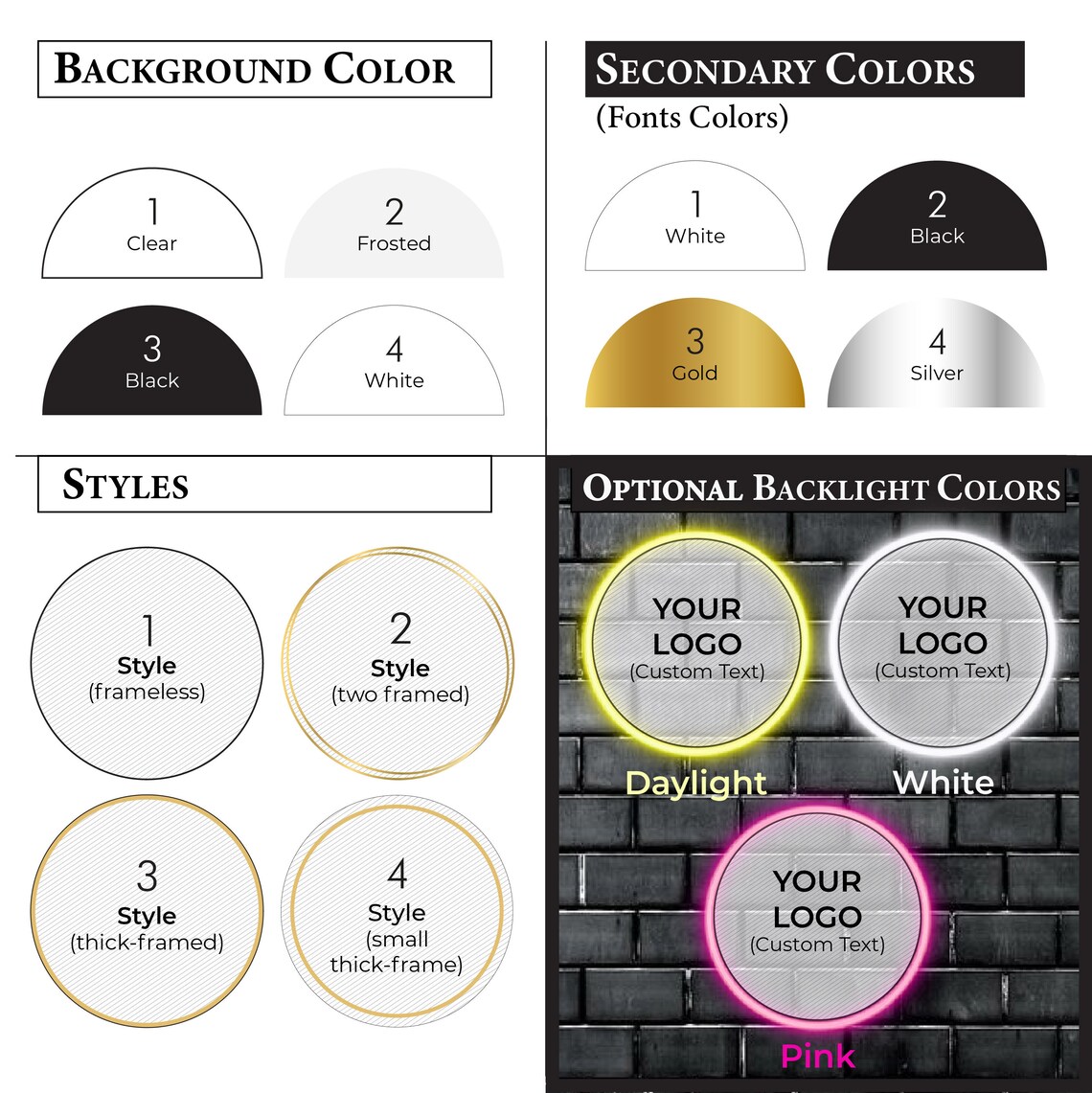 Light up 3D Round Business Logo Sign | Backlit Sign | Custom Acrylic ...