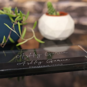 Personalized Acrylic Name Plate | CUSTOM Print on Clear Acrylic Block ...