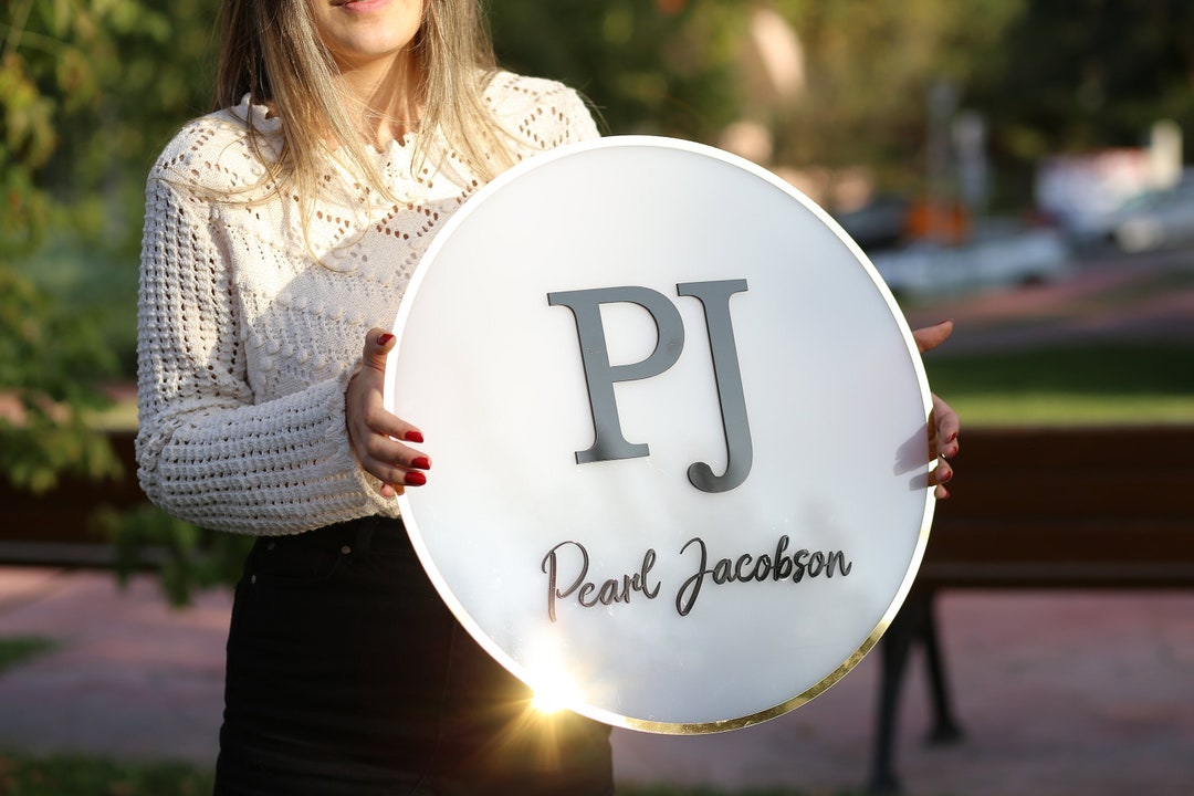 3D Round Business Backlit Logo Sign | Custom Acrylic Business Sign ...
