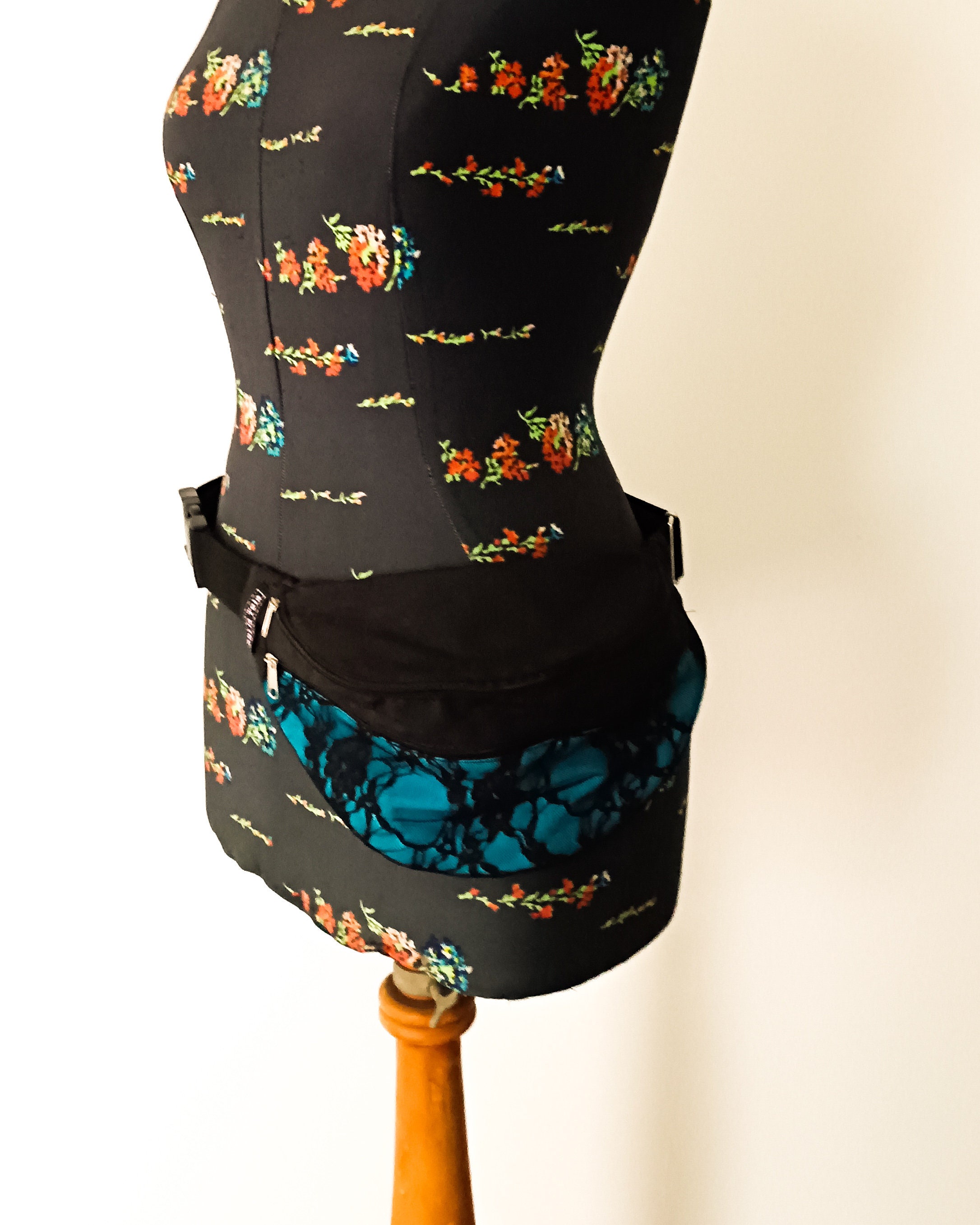 Fabric Fanny Pack, Shoulder Fanny Pack, Blue Fanny Pack With Lace ...
