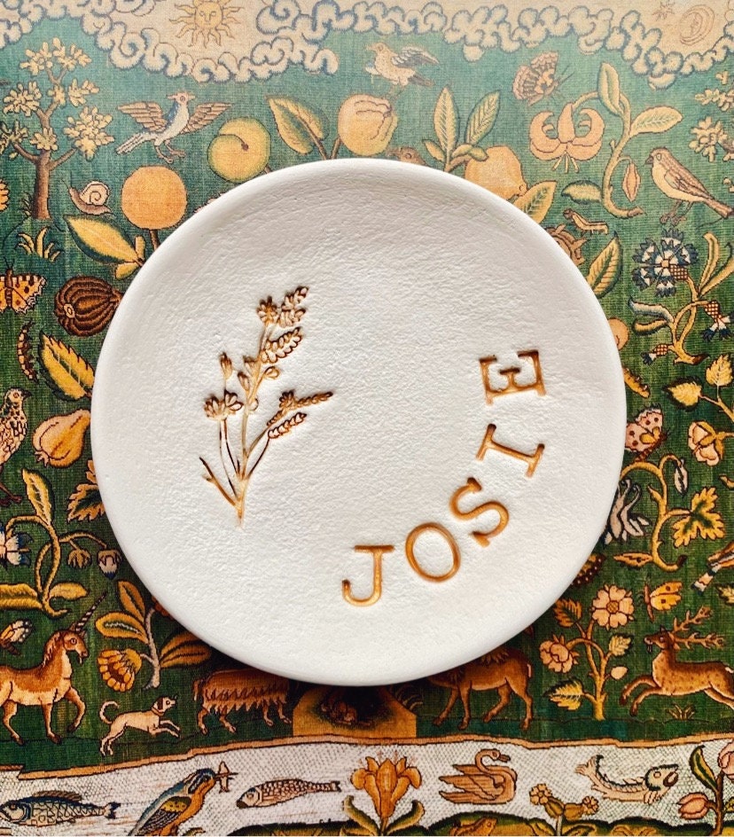 Personalised Initial Name Dish Wedding Ring Jewellery Bowl Handmade ...