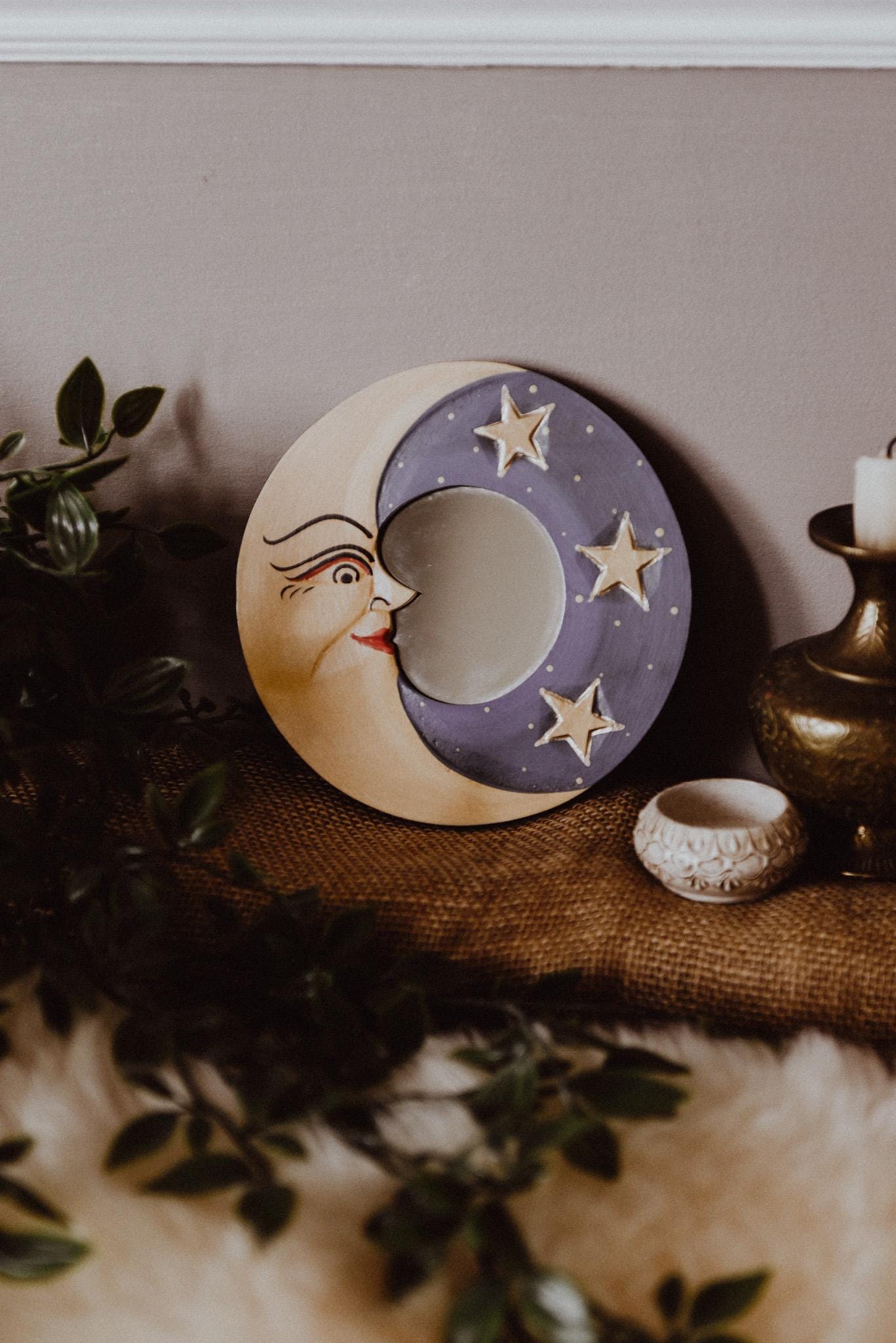 Celestial Moon Mirror | Boho Home Wall Decor Witchy Homeware Kitchen ...