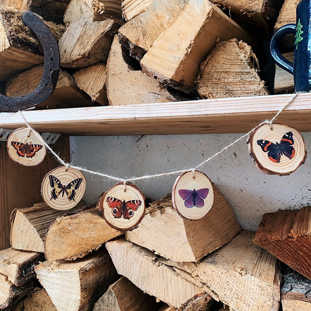 Butterfly Bunting Garland Nature Aesthetic Boho Home Wall Decor Rustic ...