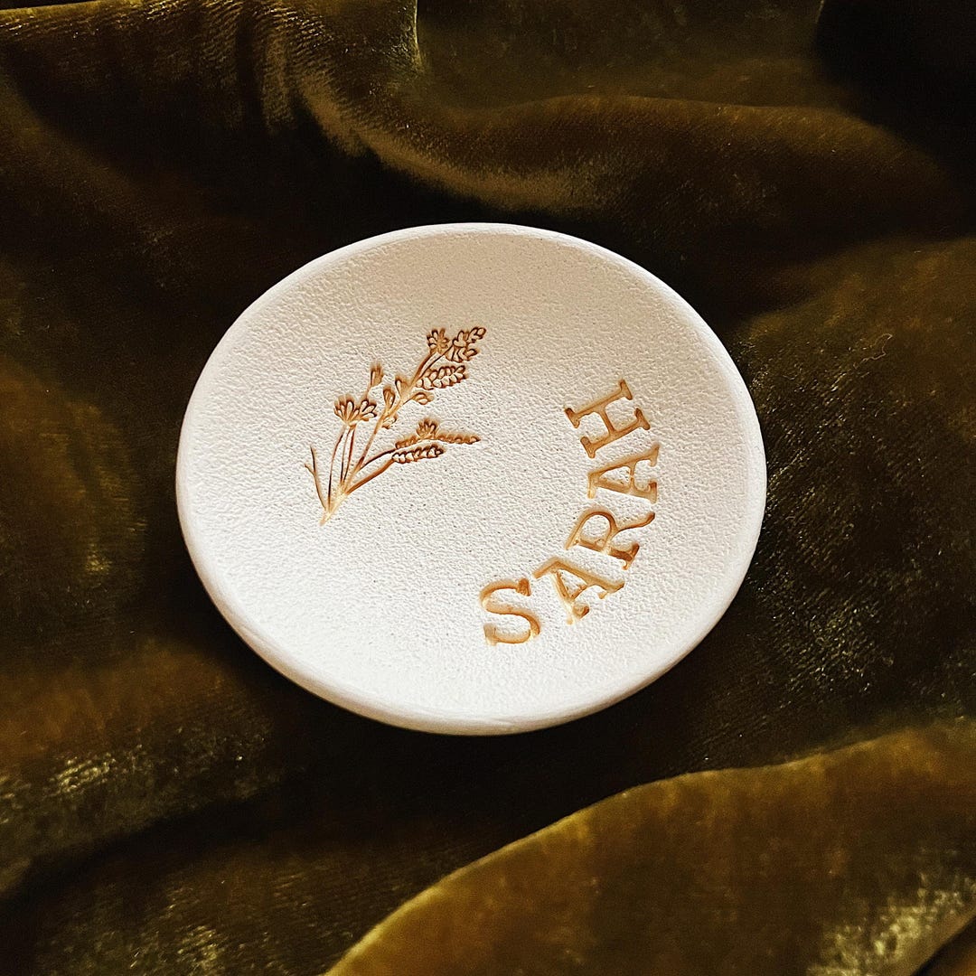 Personalised Initial Name Dish Wedding Ring Jewellery Bowl Handmade ...