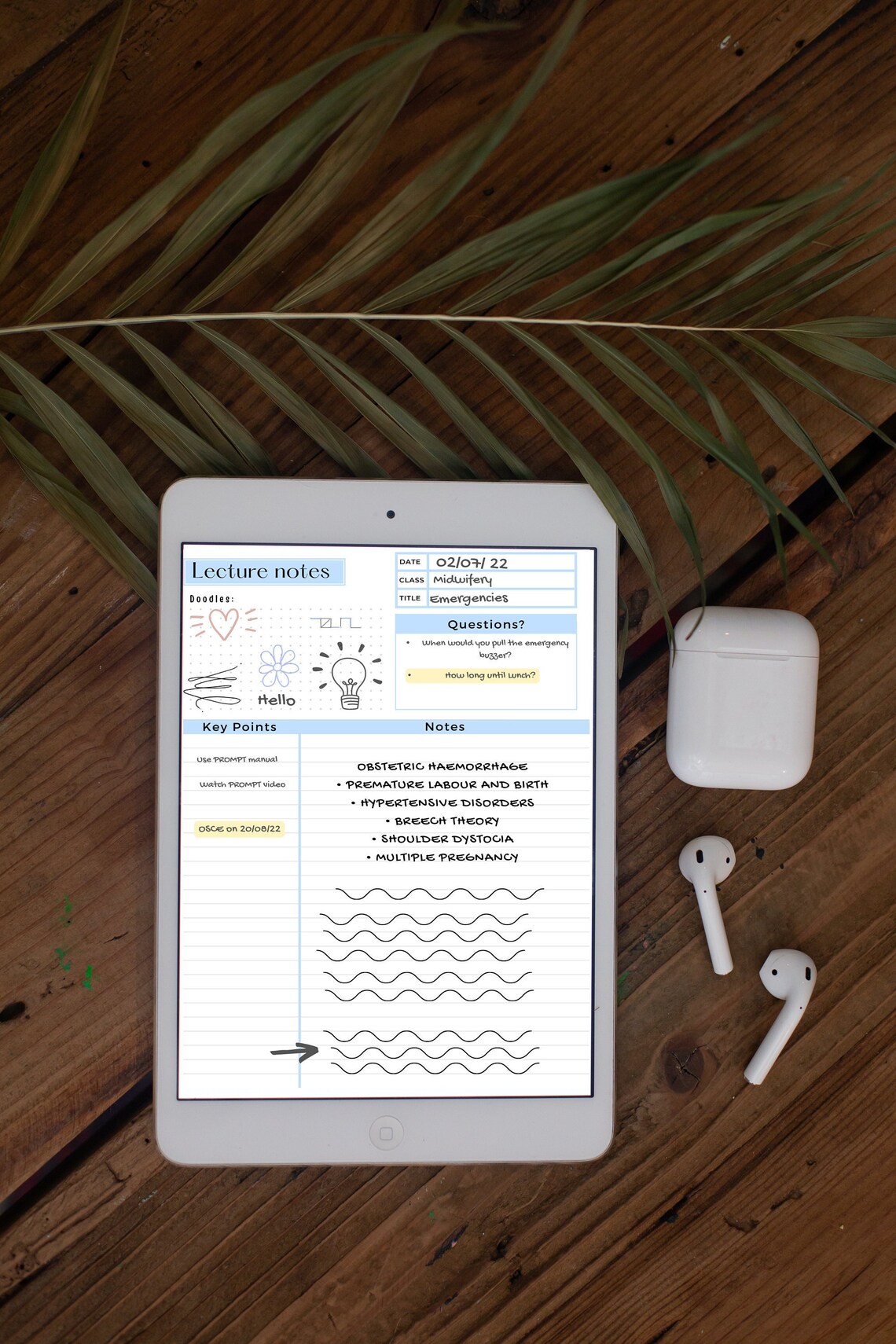 PRINTABLE LECTURE NOTES Lecture Summary Note Student Planner Printable ...