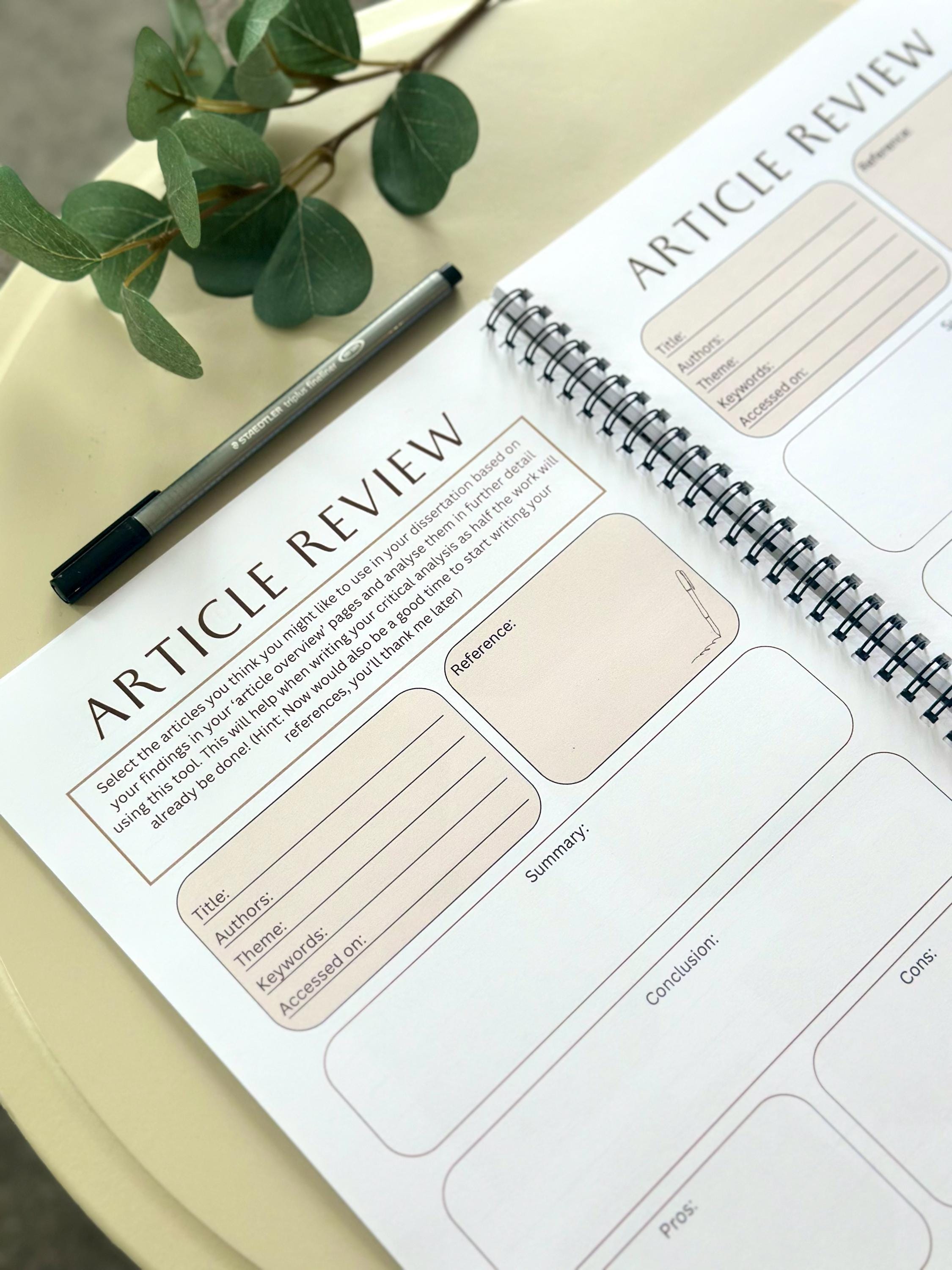 DISSERTATION PLANNER, Thesis Essay Planner, A4 Notebook, A4 Planner ...