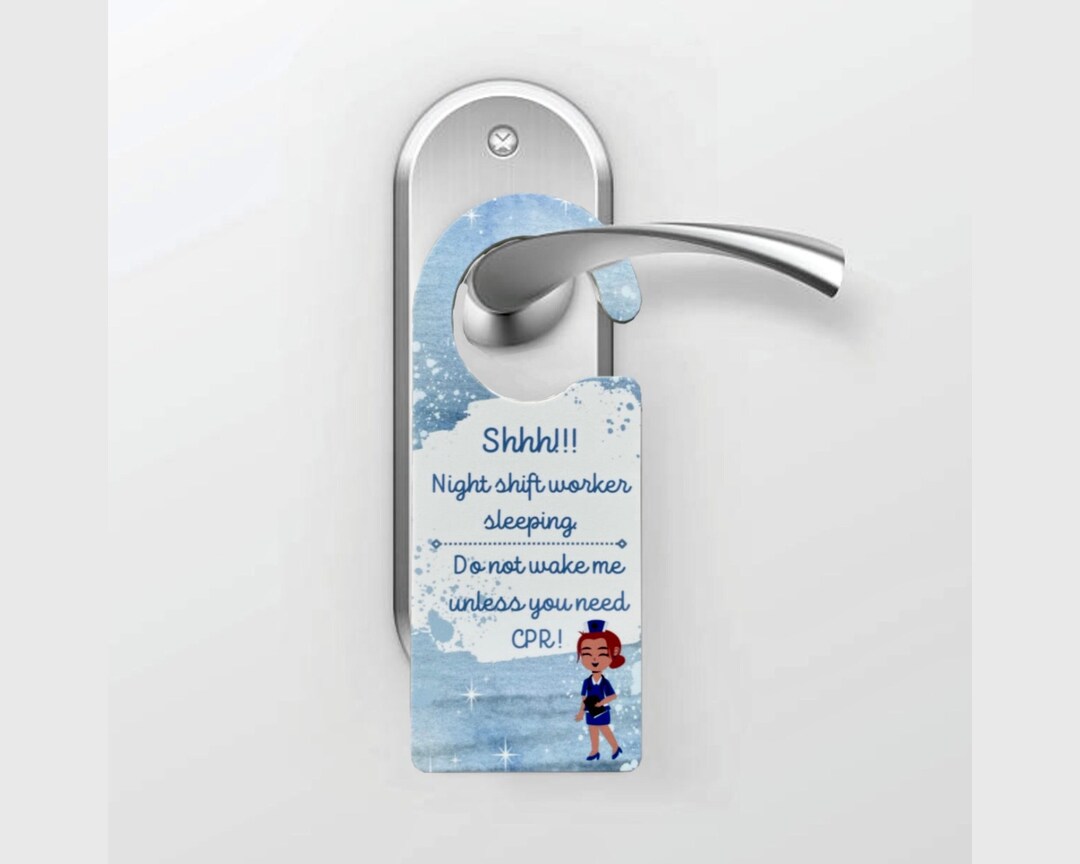 Do Not Disturb Door Hanging Sign, Night Shift Door Sign, Shift Worker ...