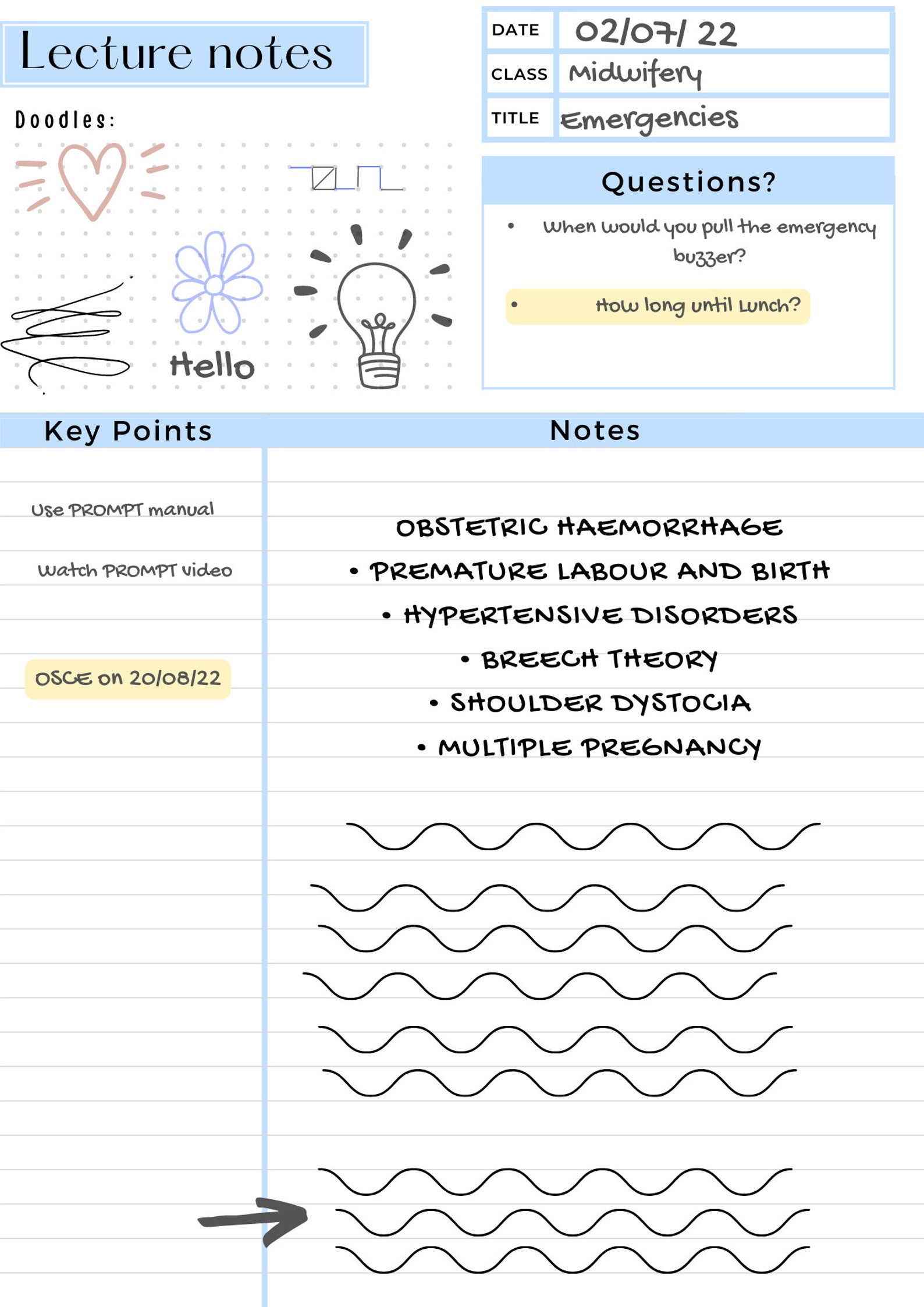PRINTABLE LECTURE NOTES Lecture Summary Note Student Planner Printable ...