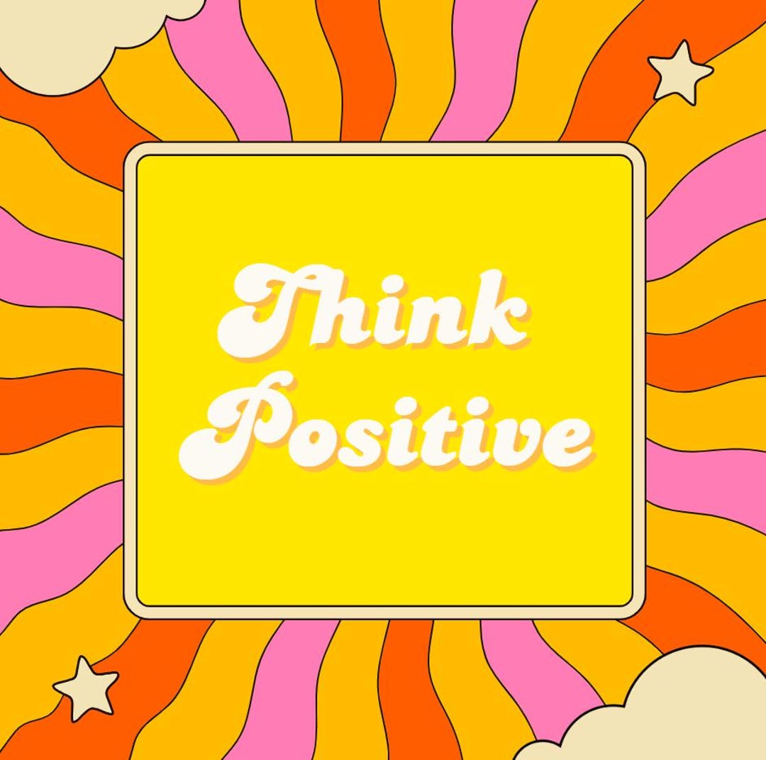 Think Positive Poster - Etsy