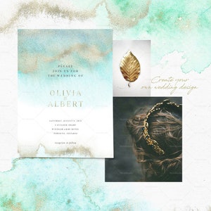 Azure Gold Blue Watercolor Digital Paper Clipart Watercolour Texture ...