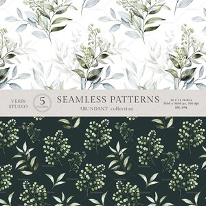 Seamless Patterns - Textile Fabric Digital Paper Leaf - Scrapbook ...