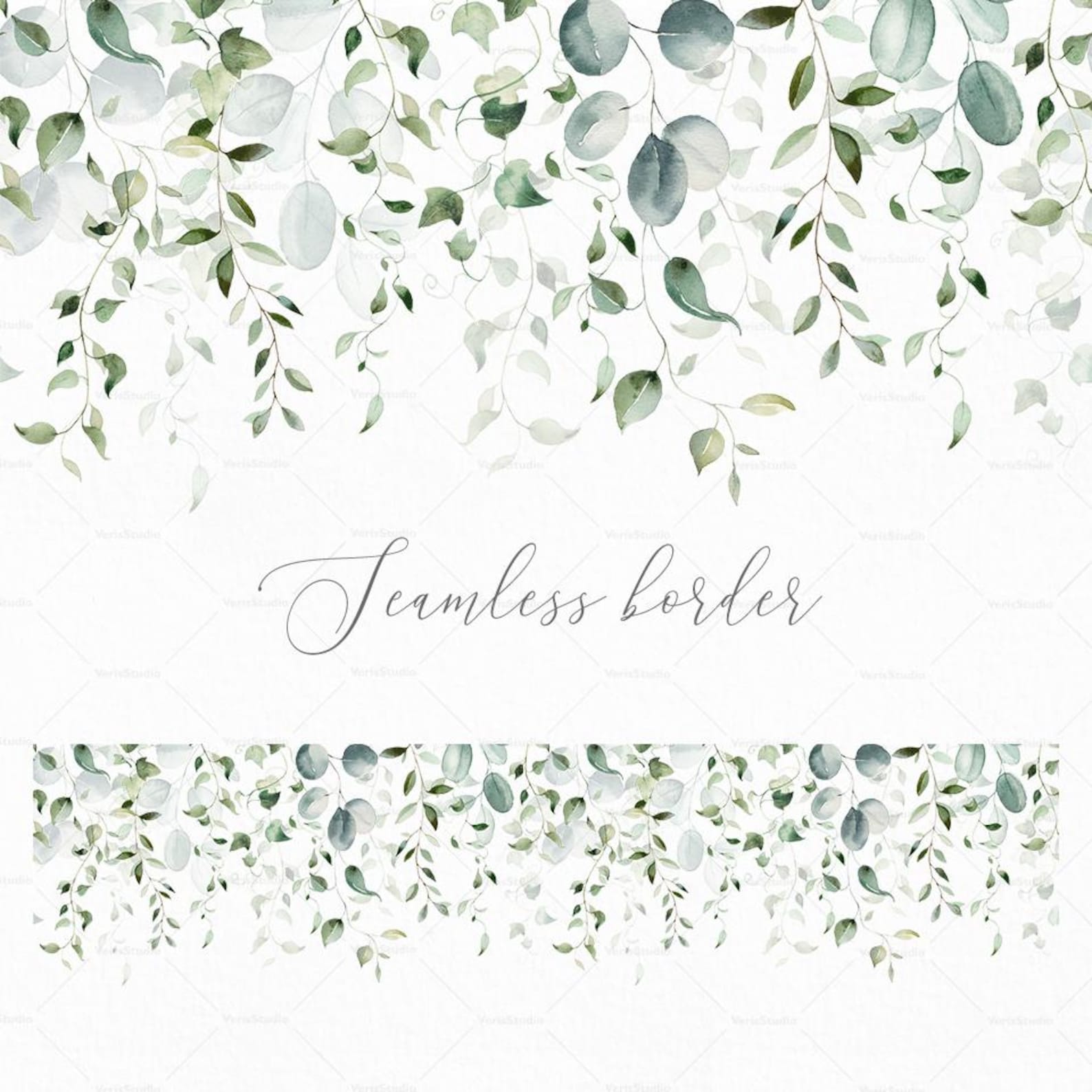 Watercolor Green Floral Clipart Flowers Wildflowers Crest Bouquet ...