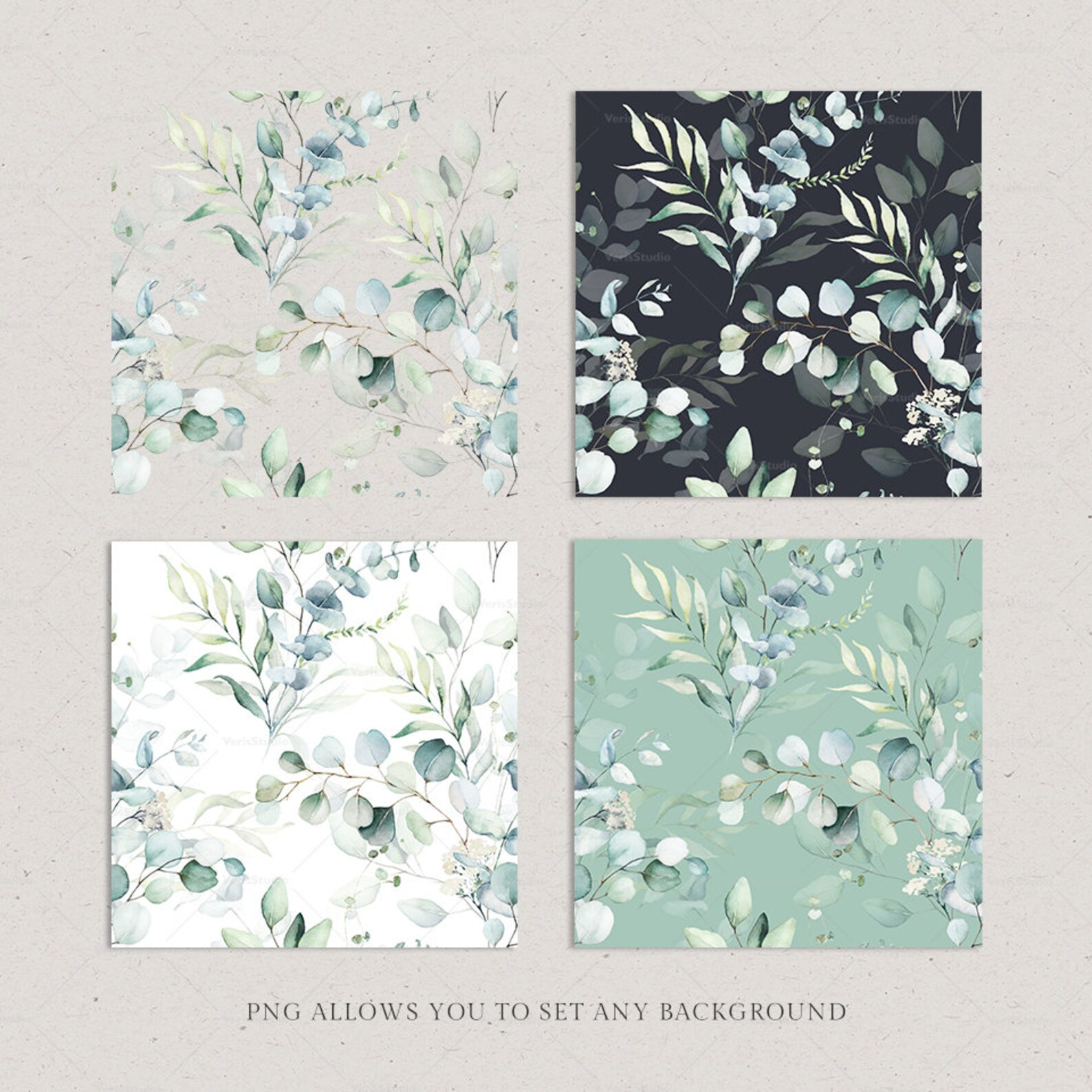 Seamless Patterns Textile Fabric Digital Paper Leaf Scrapbook Papers ...