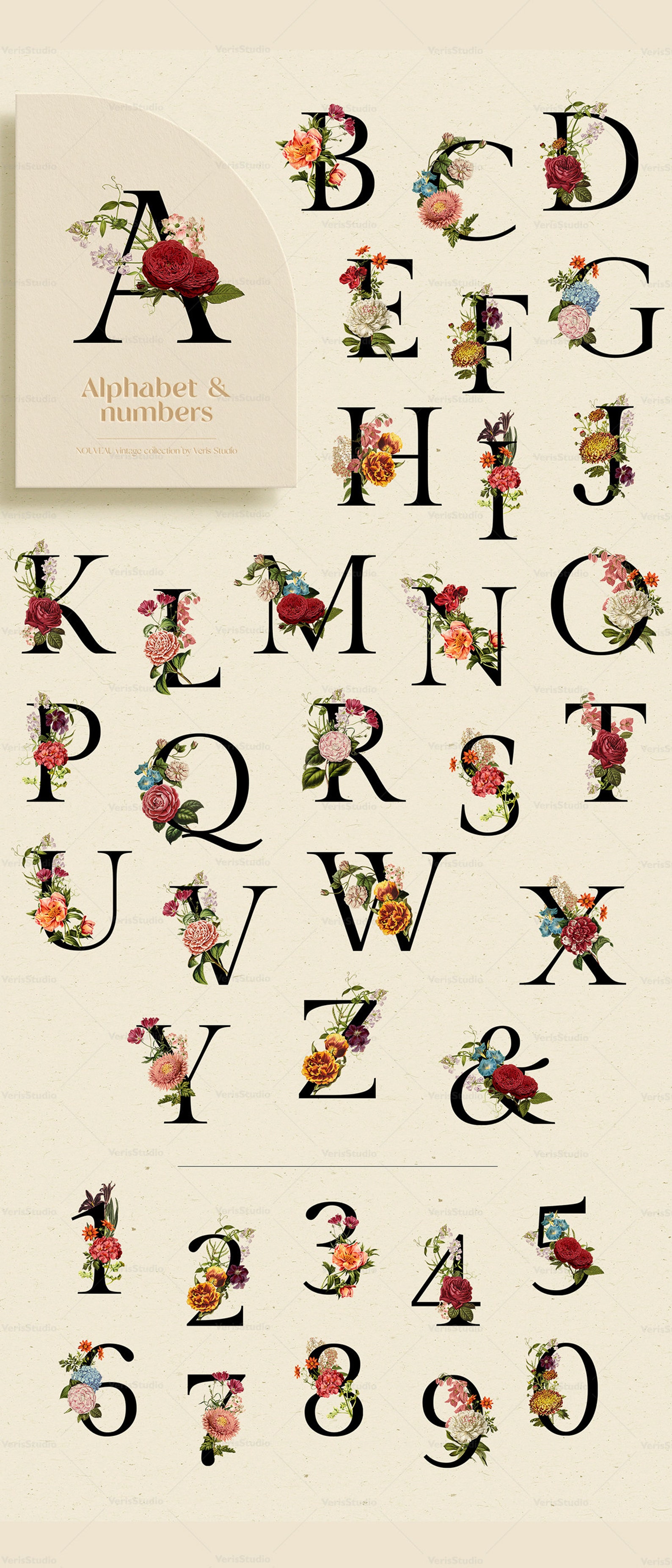Watercolor Vintage Floral Clipart Alphabet Frame Wreath Red - Etsy