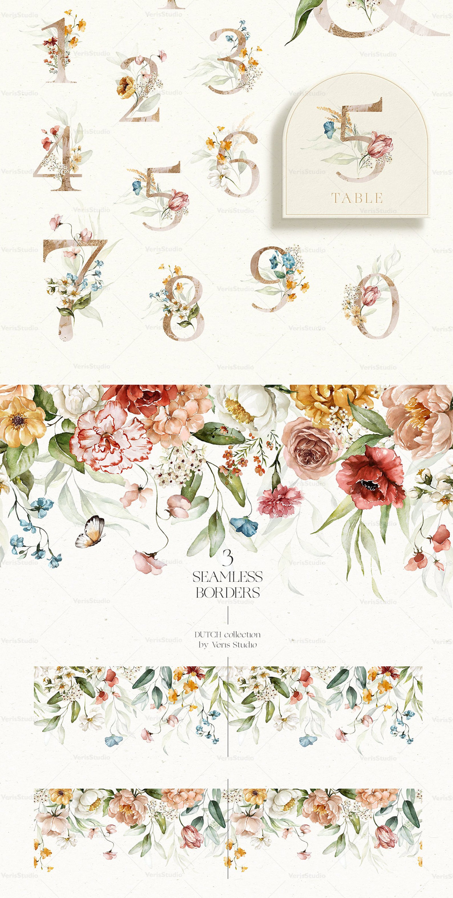 Watercolor Peach Pink Blush Green Alphabet Numbers Bouquet Flowers ...