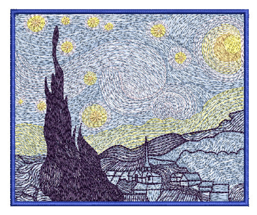 Embroidery Design Starry Night - Etsy