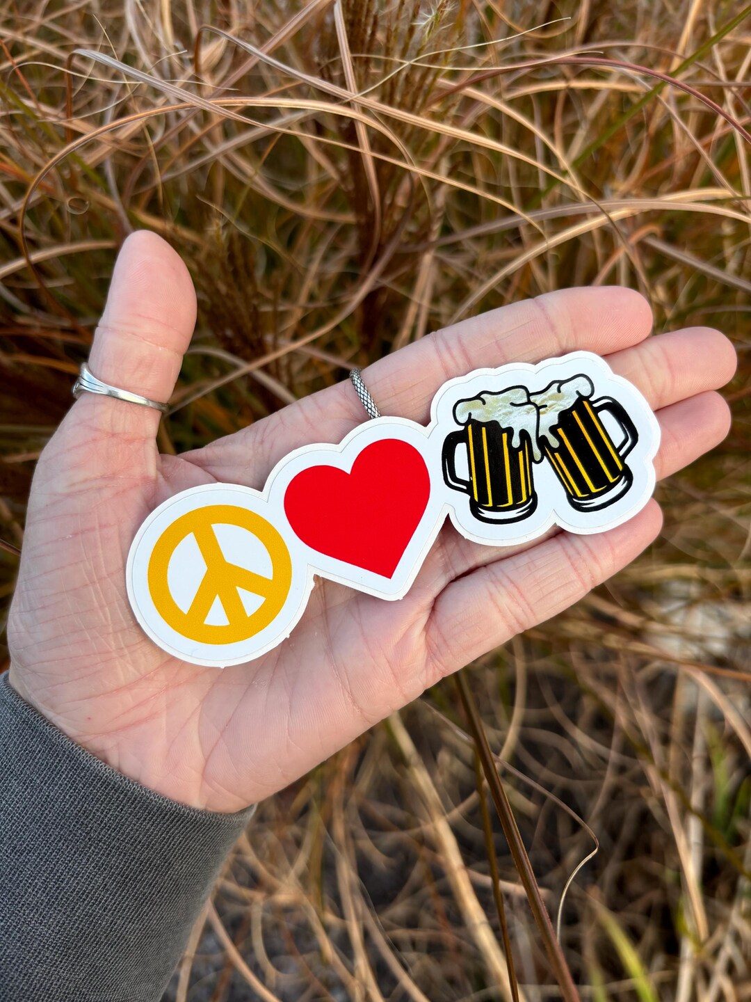 Peace Love Beer Sticker - Beer Gifts - Beer Sticker - Christmas Gifts ...