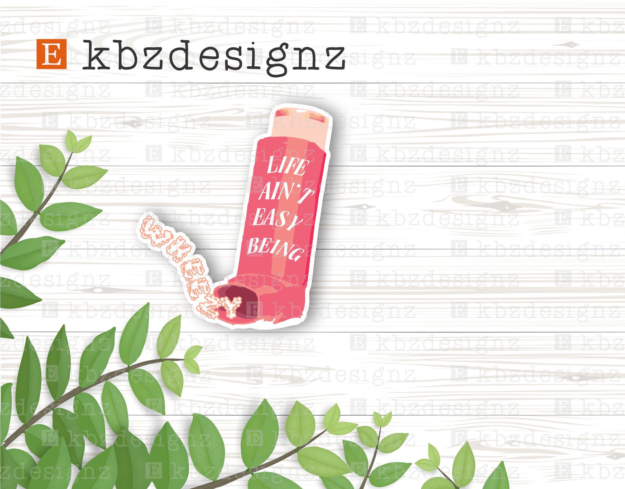 Inhaler Sticker Asthma Sticker Life Ain't Easy Being Wheezy Funny ...