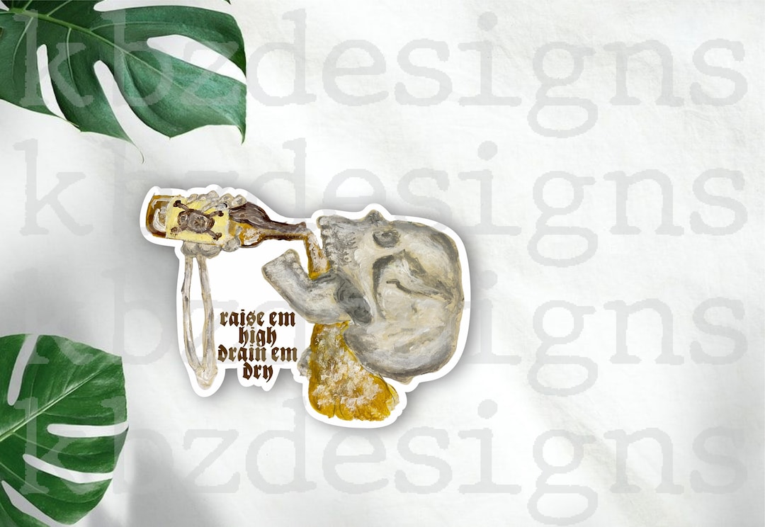 Skeleton Drinking Beer Skeleton Sticker Drinking Stickers - Etsy