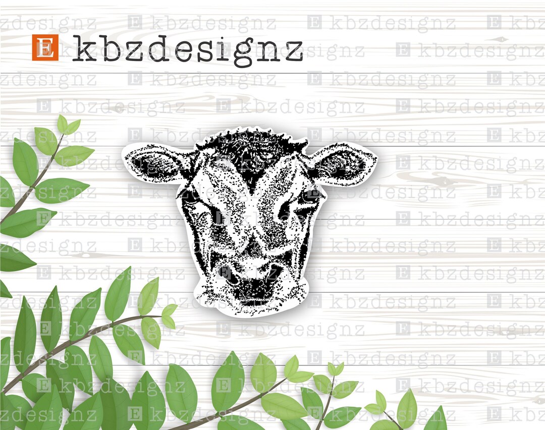 Cow Sticker - Farm Animal Sticker - Animal Lover Sticker - Farm Sticker ...