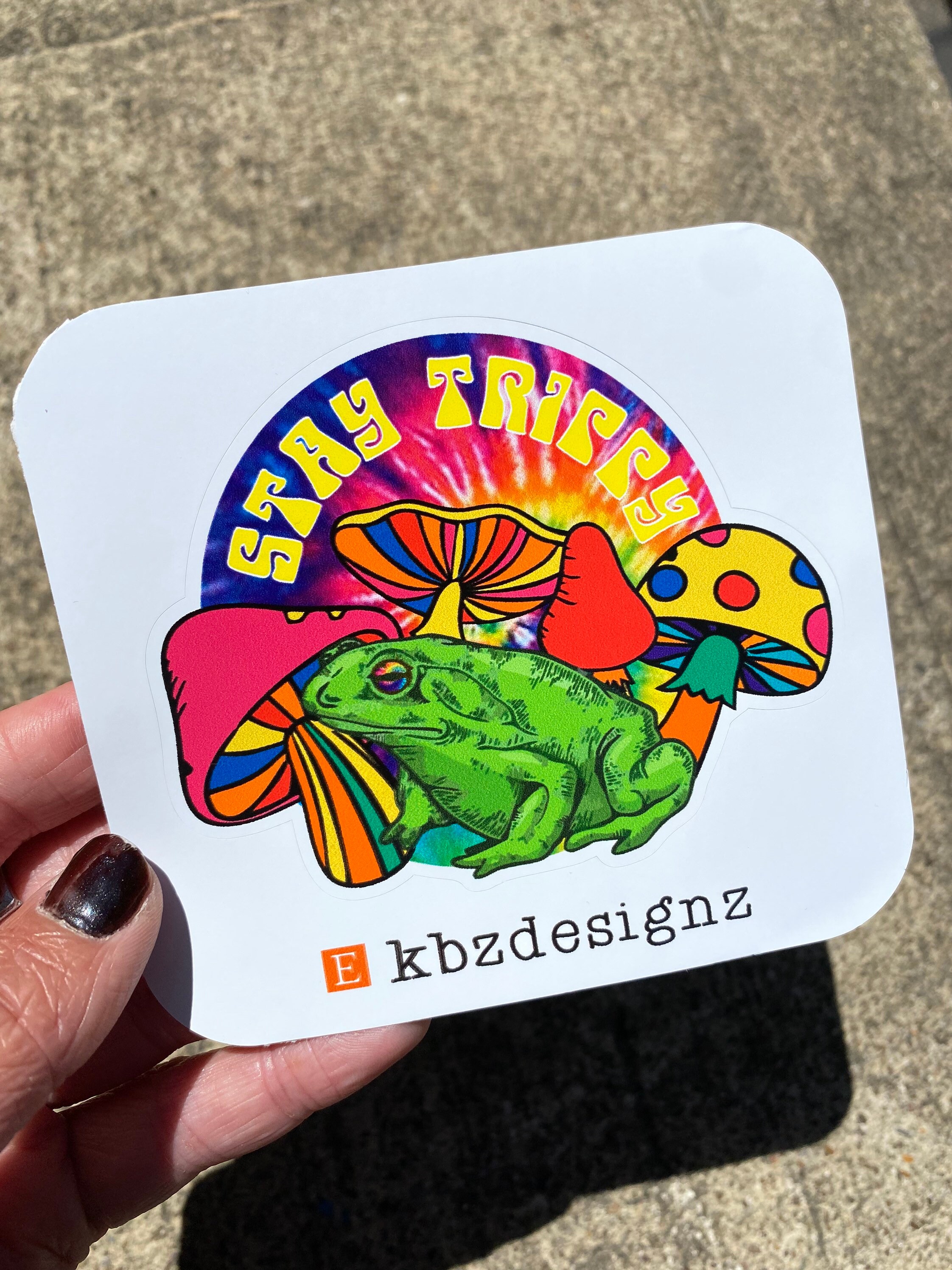 Stay Trippy Sticker Trippy Sticker Mushroom Sticker Frog - Etsy